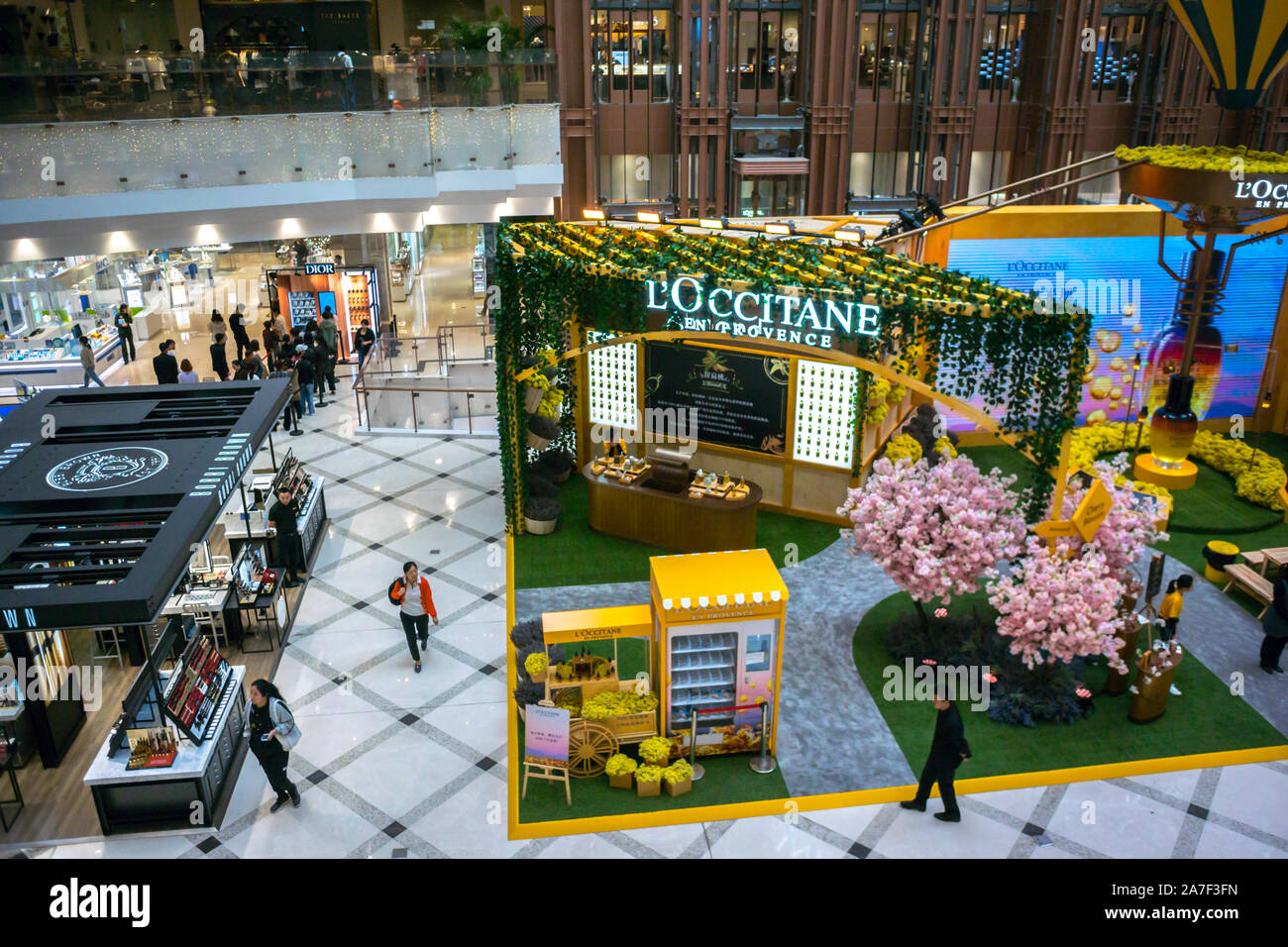Shanghai, China, People Shopping, inside Luxury Chinese Shopping Mall ...