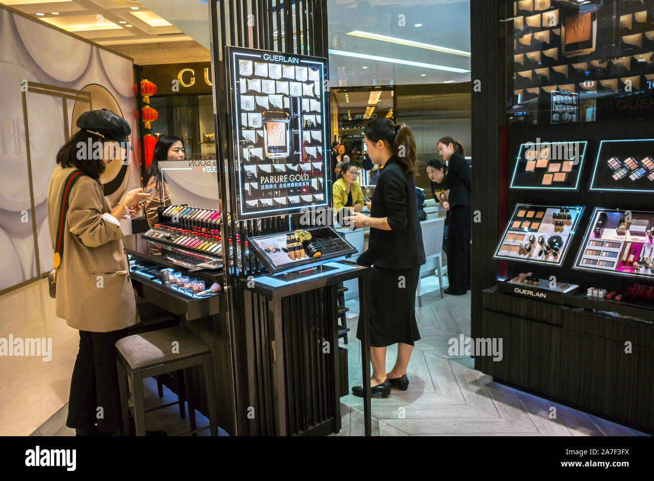 Shanghai, China, Young Woman Shopping, inside Luxury Chinese Shopping ...