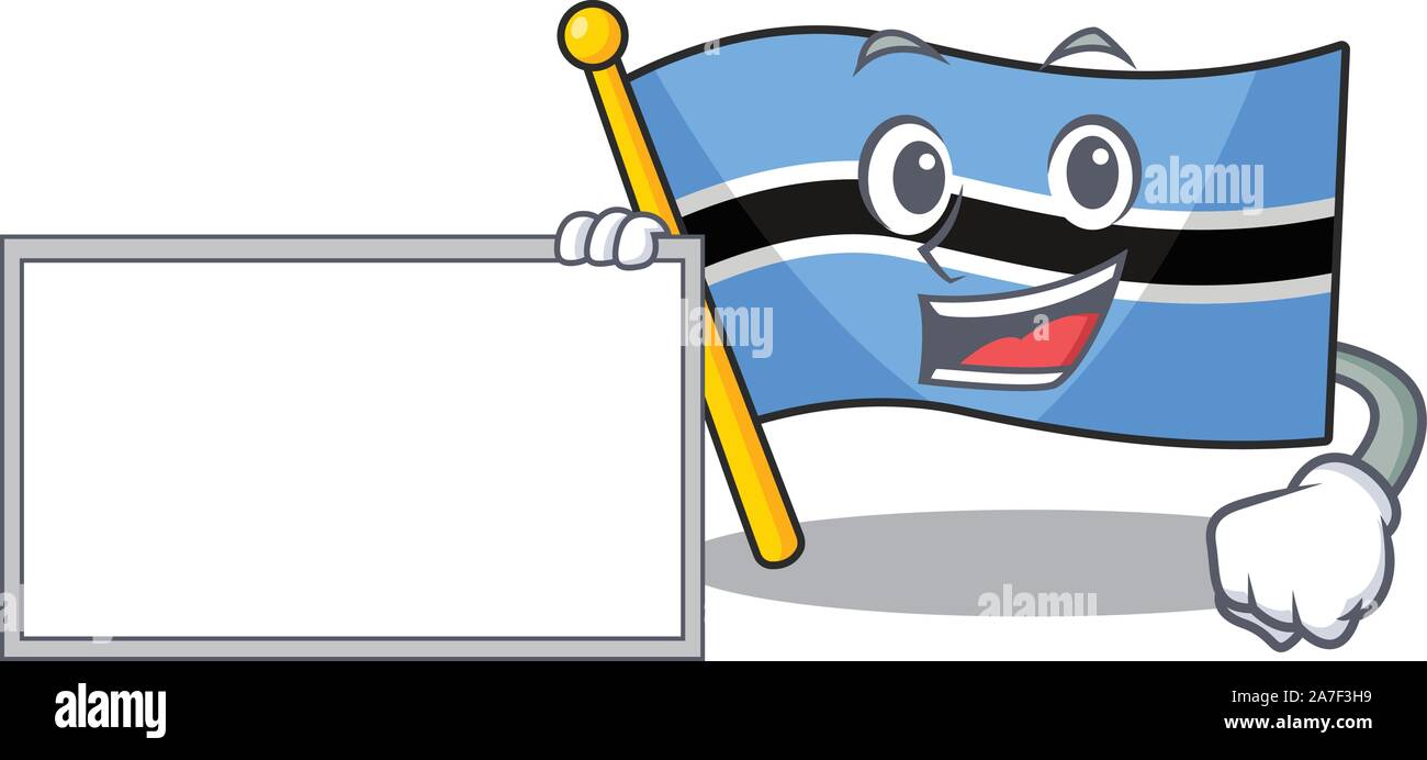 Stylish character botswana cartoon flag with a board in his hand Stock ...