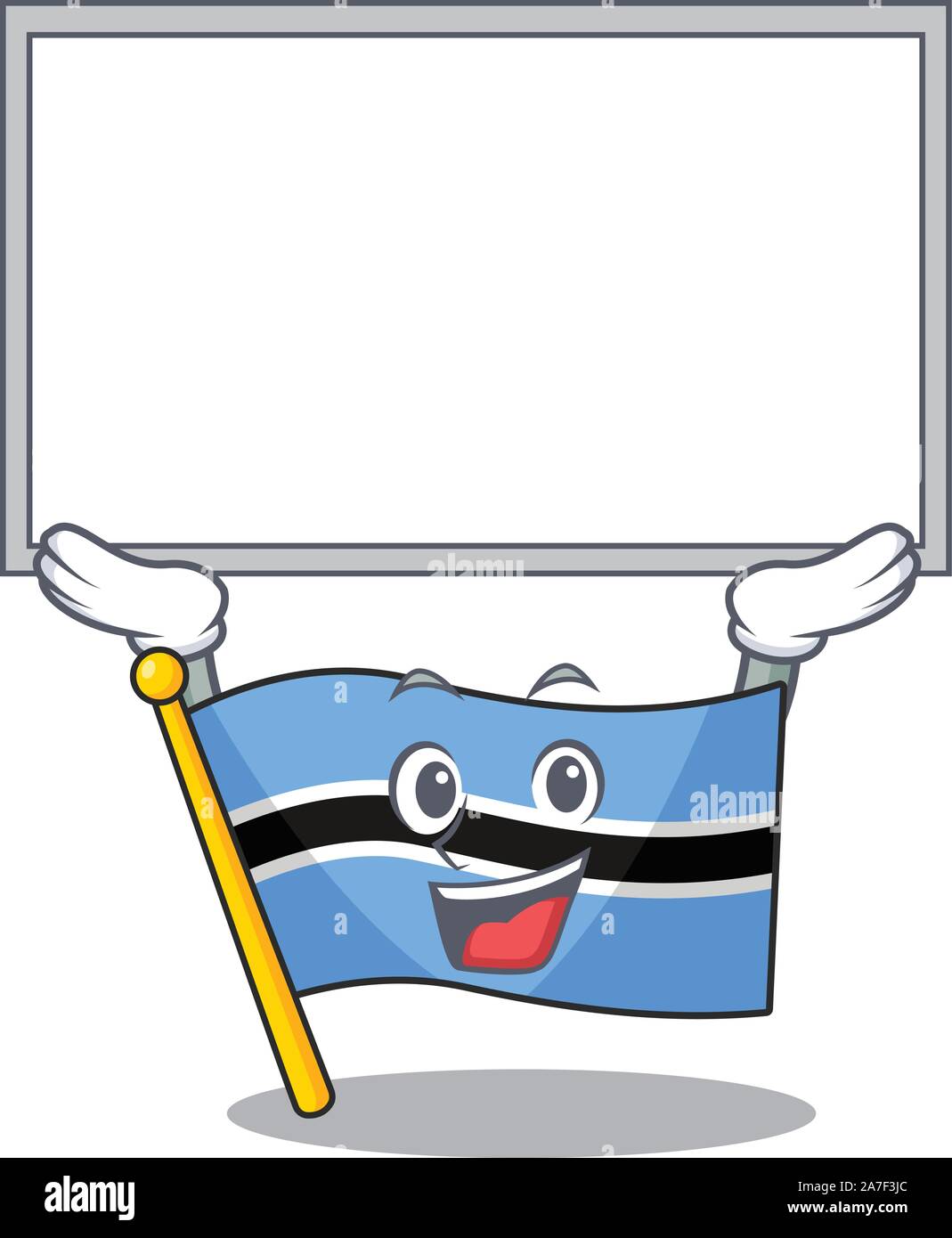 Cute flag botswana of cartoon style illustration board ride Stock ...