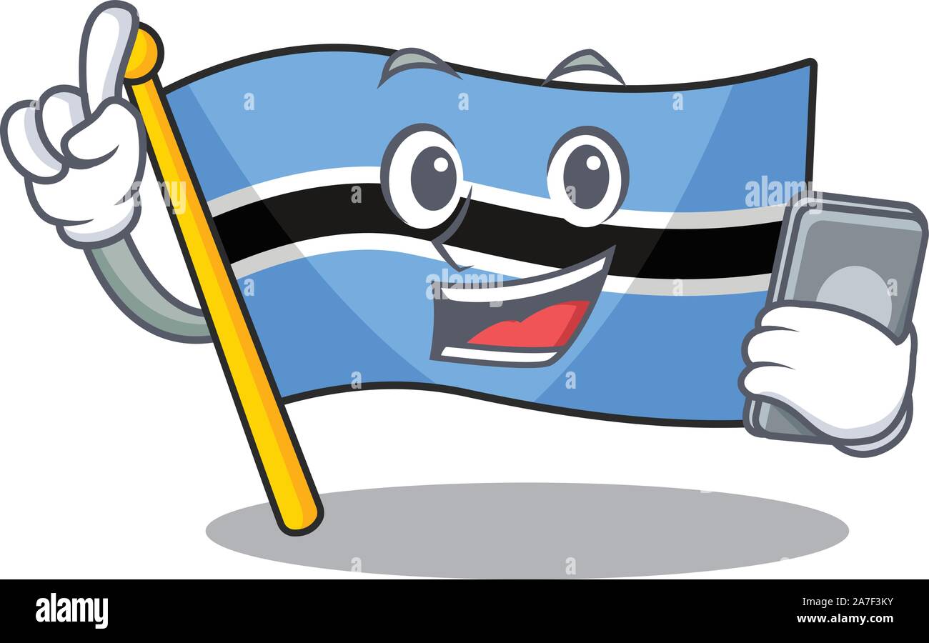 mascot cartoon style of flag botswana speaking with phone Stock Vector ...