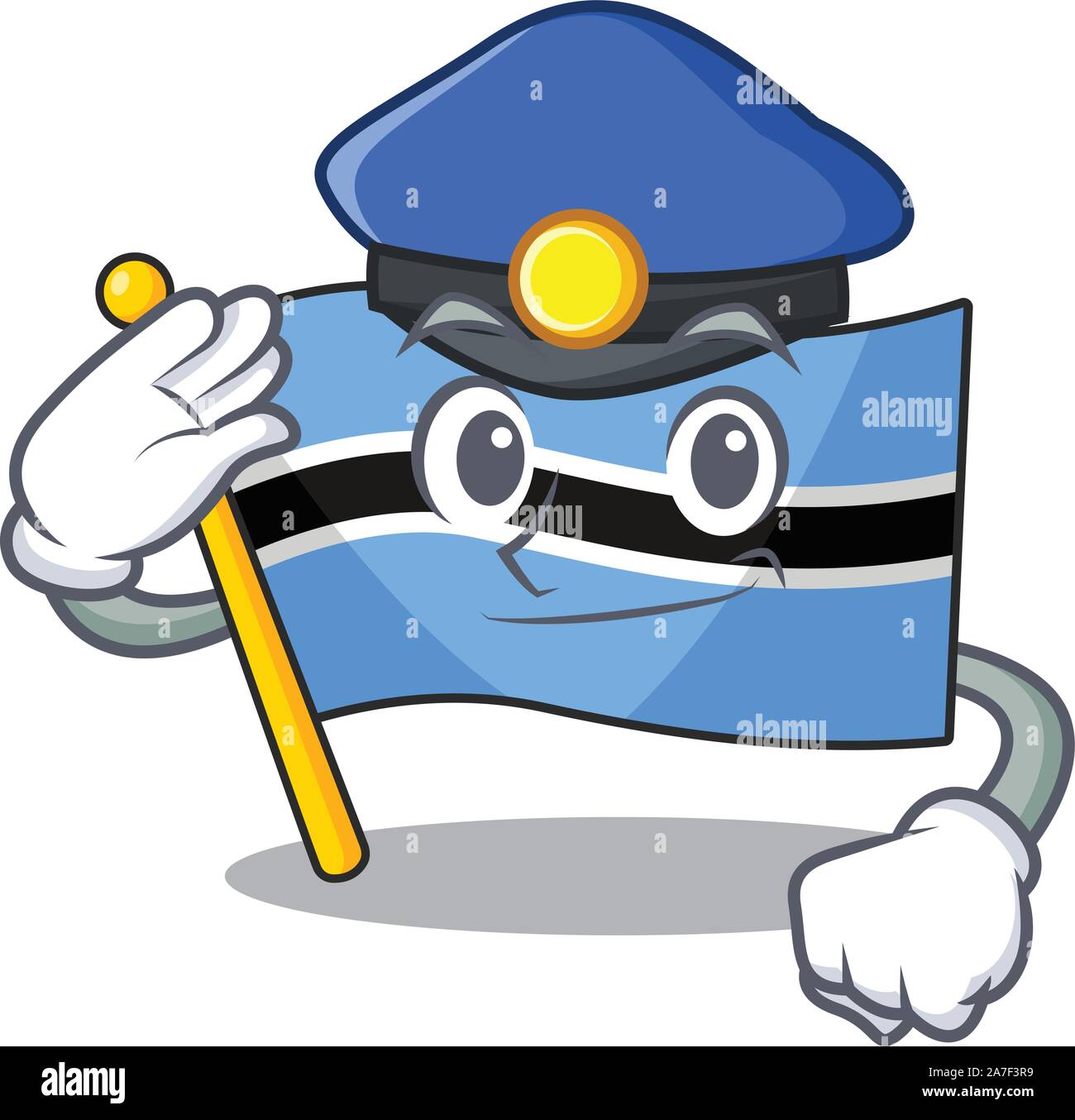 flag botswana cartoon character as a police officer Stock Vector Image ...