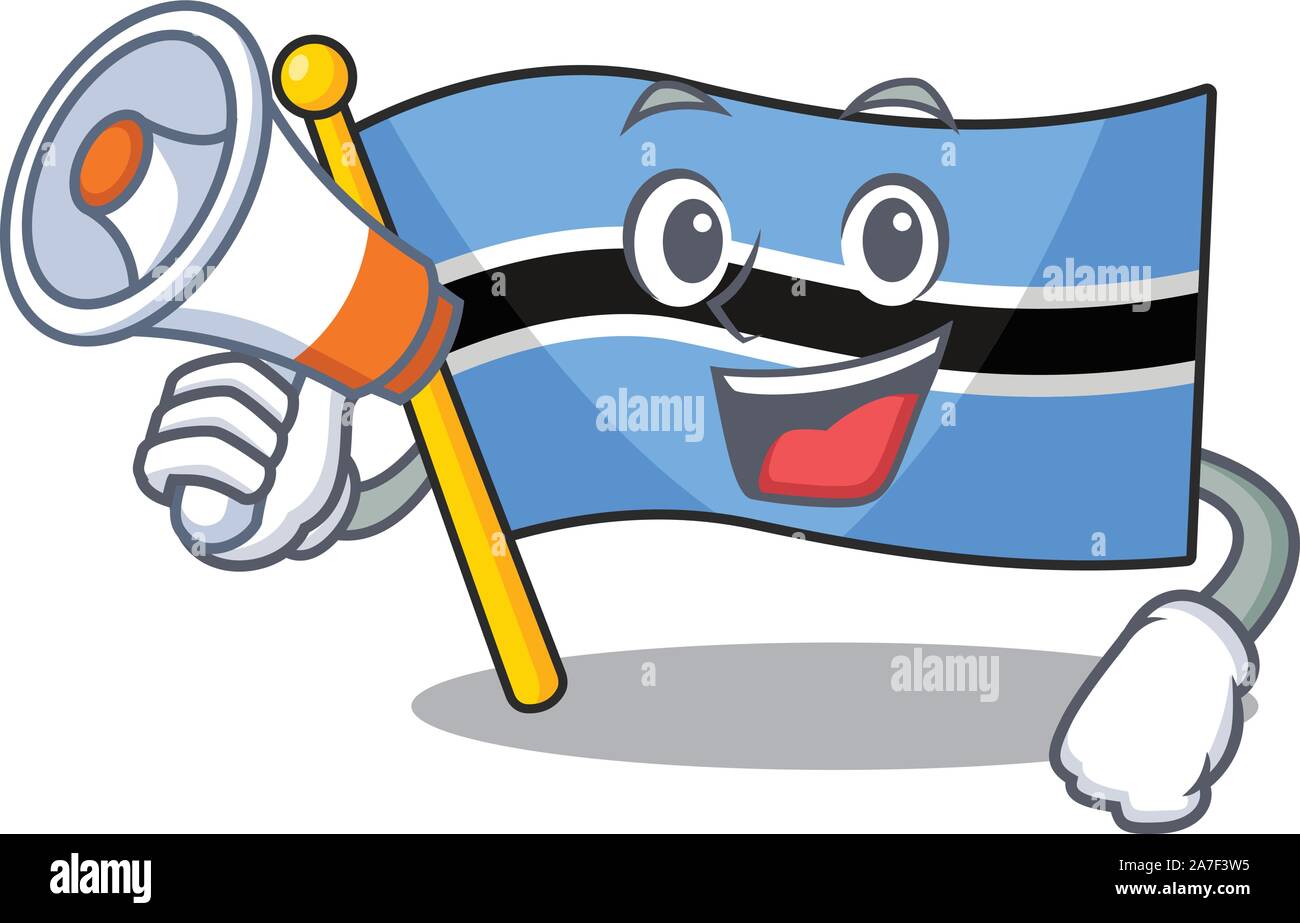 Funny cartoon style of flag botswana with megaphone Stock Vector Image ...