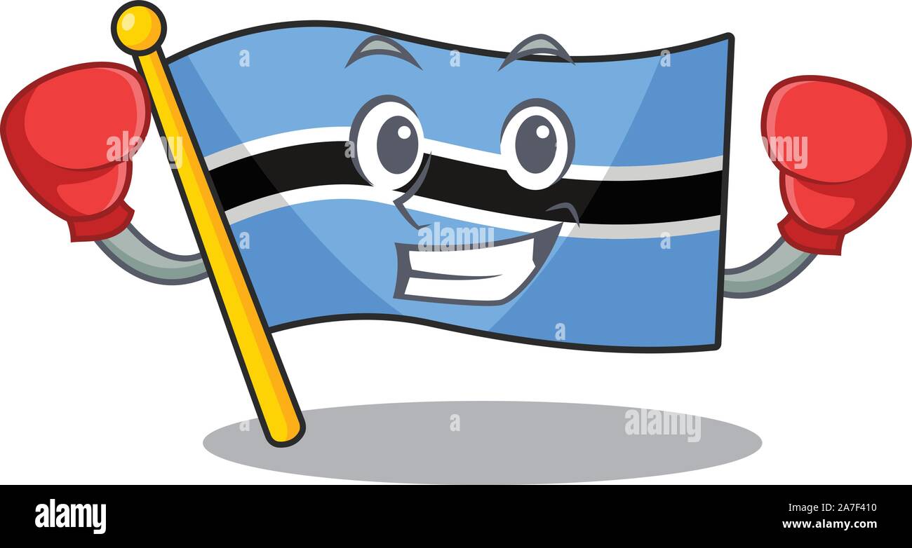 Funny flag botswana in red boxing cartoon character Stock Vector Image ...