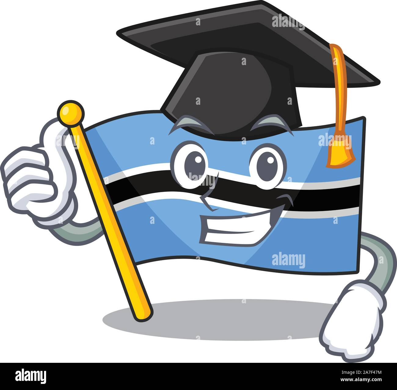 happy flag botswana in a black graduation hat Stock Vector Image & Art ...