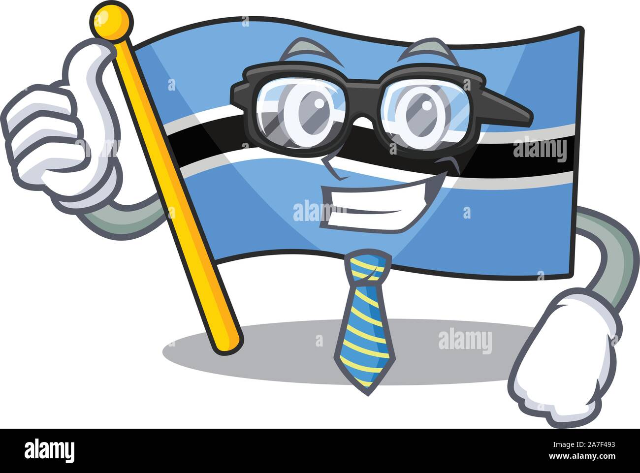 Cool cartoon businessman flag botswana character vector illustration ...