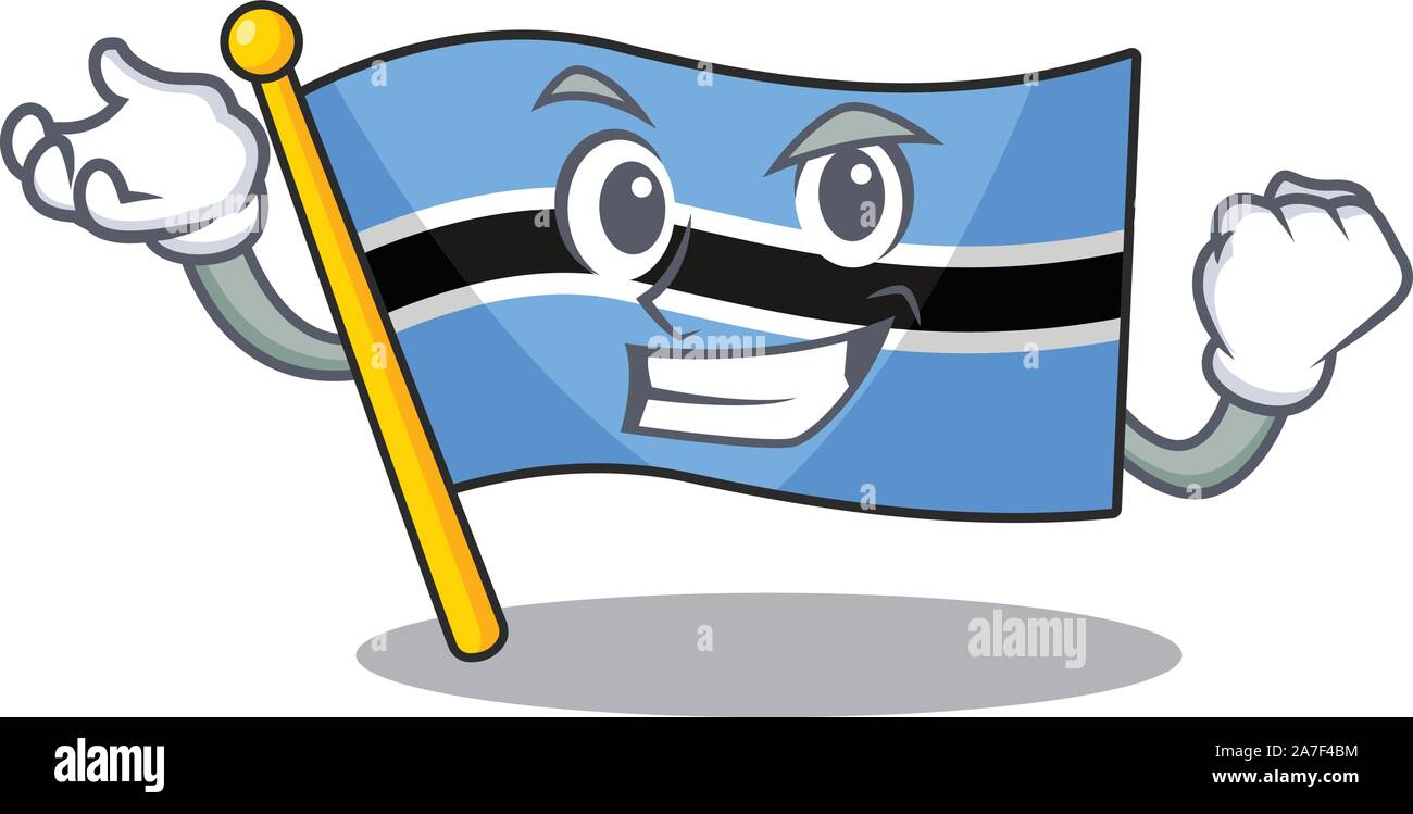 Happy confident successful flag botswana cartoon character style Stock ...