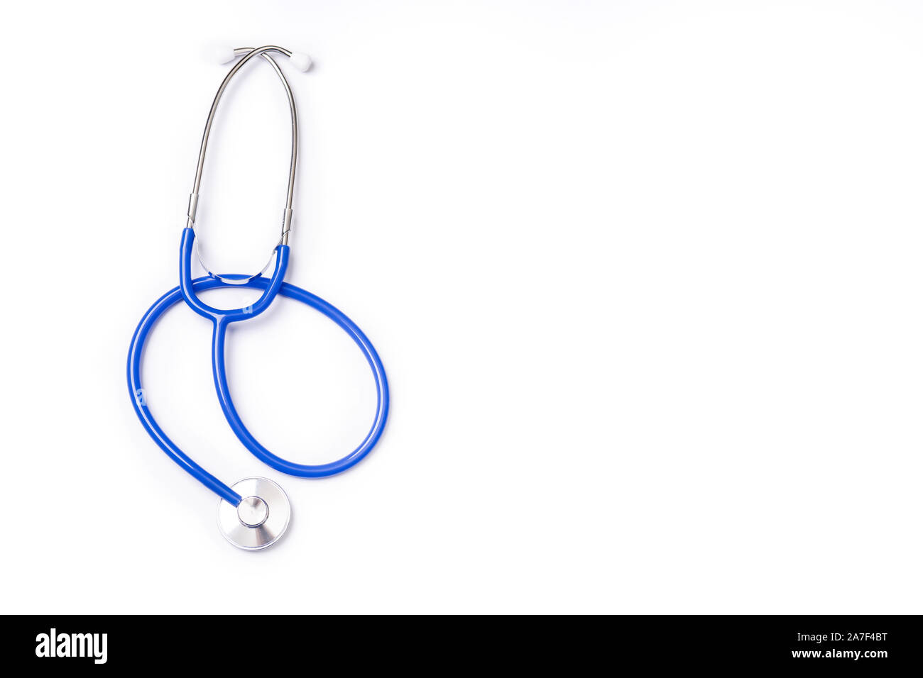 Blue stethoscope,object of doctor equipment,isolated on white ...