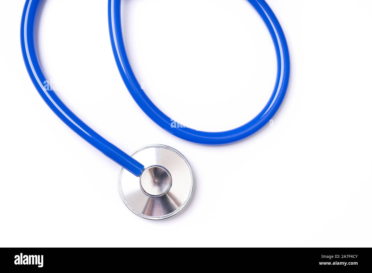 Blue stethoscope,object of doctor equipment,isolated on white ...
