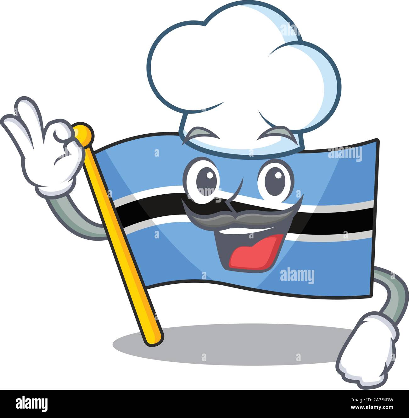 Happy flag botswana cartoon chef character with white hat Stock Vector ...