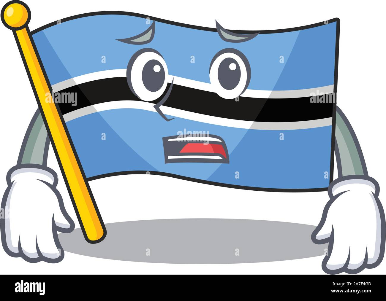 Flag botswana cartoon character showing afraid look face Stock Vector ...