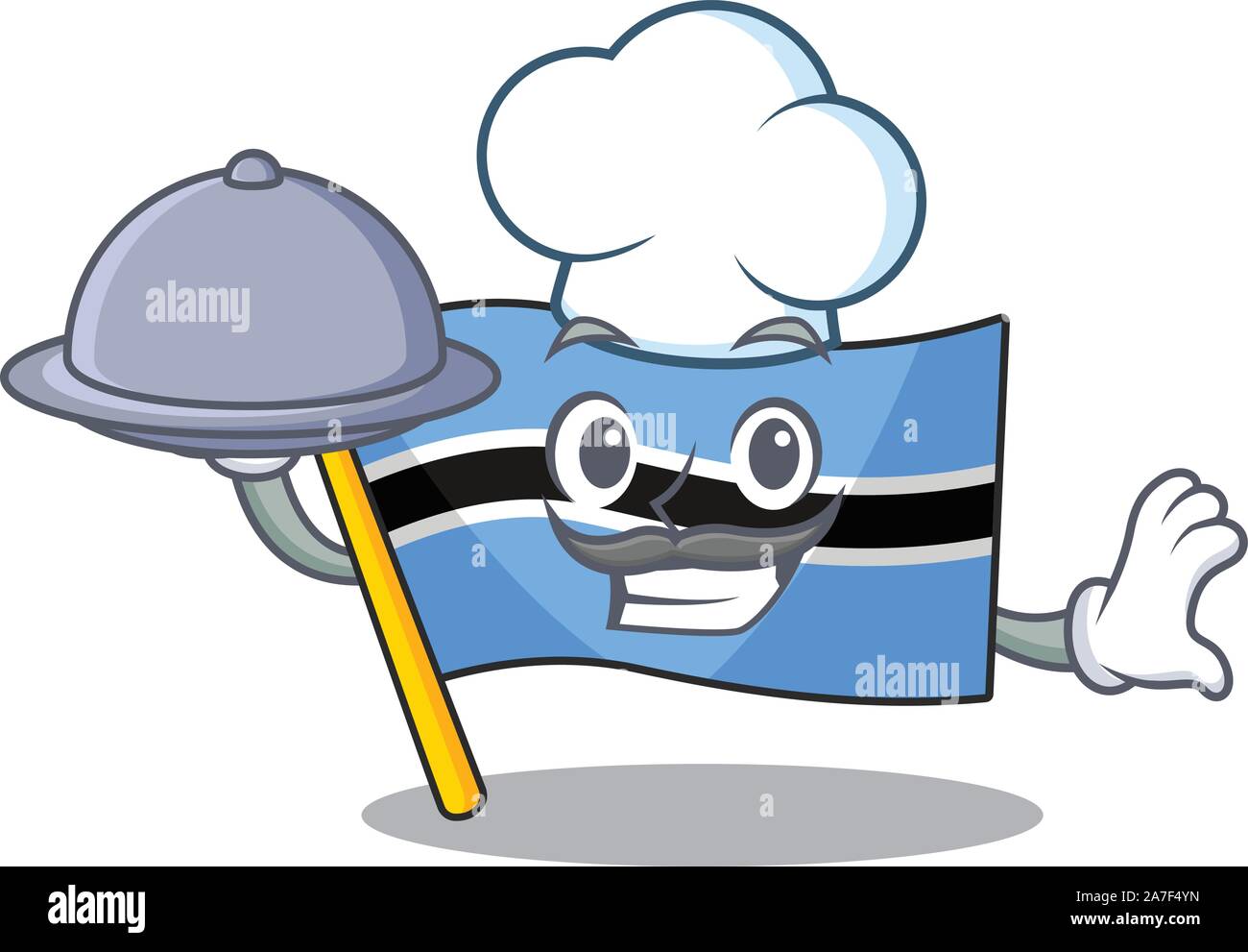 Flag botswana as a Chef with food cartoon design Stock Vector Image ...