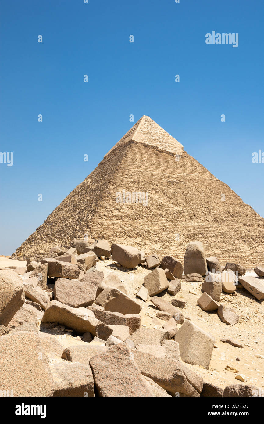 Pyramid of Khafre (also read as Khafra, Khefren) or of Chephren is the ...