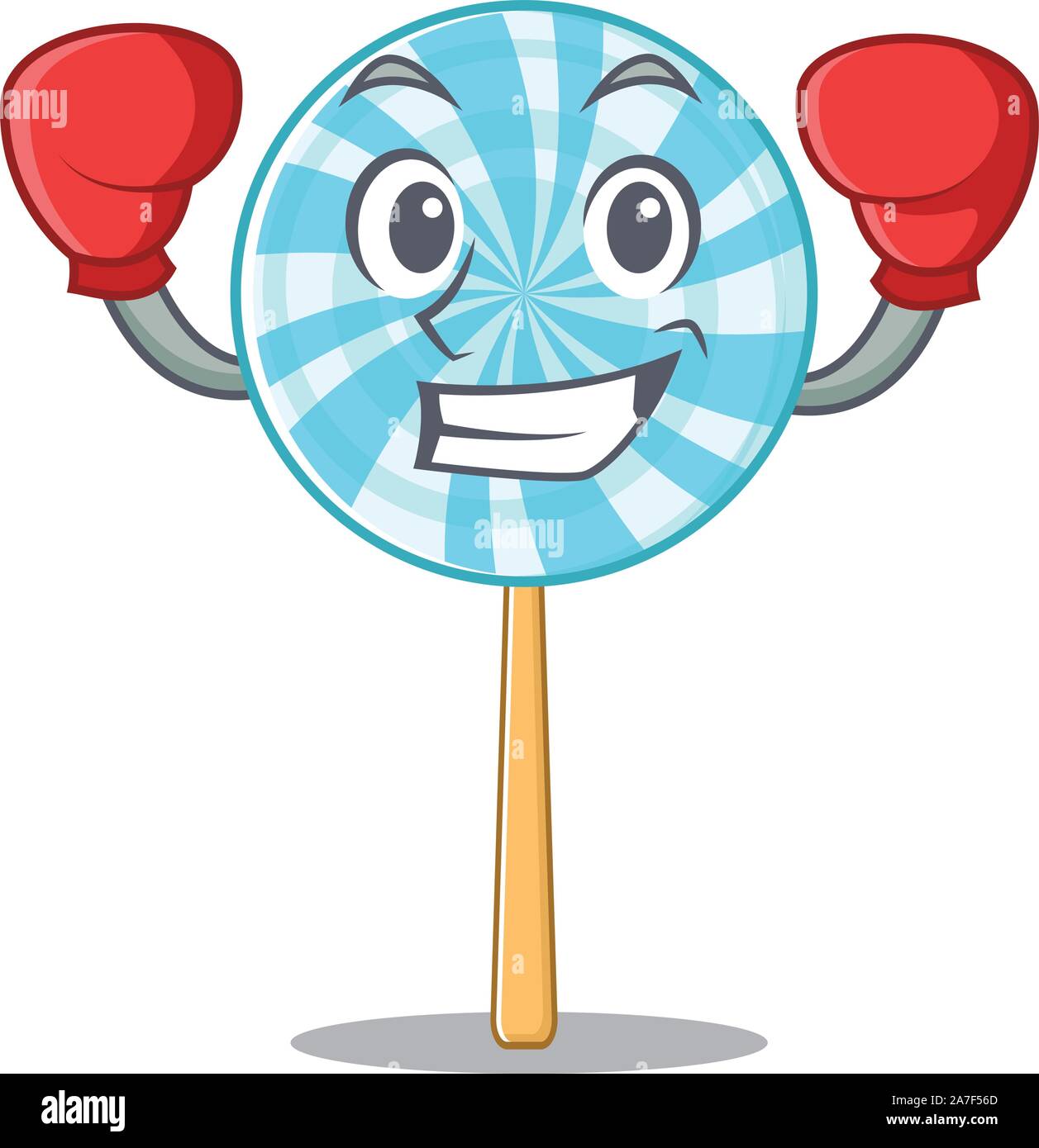 Funny lollipop in red boxing cartoon character Stock Vector Image & Art ...