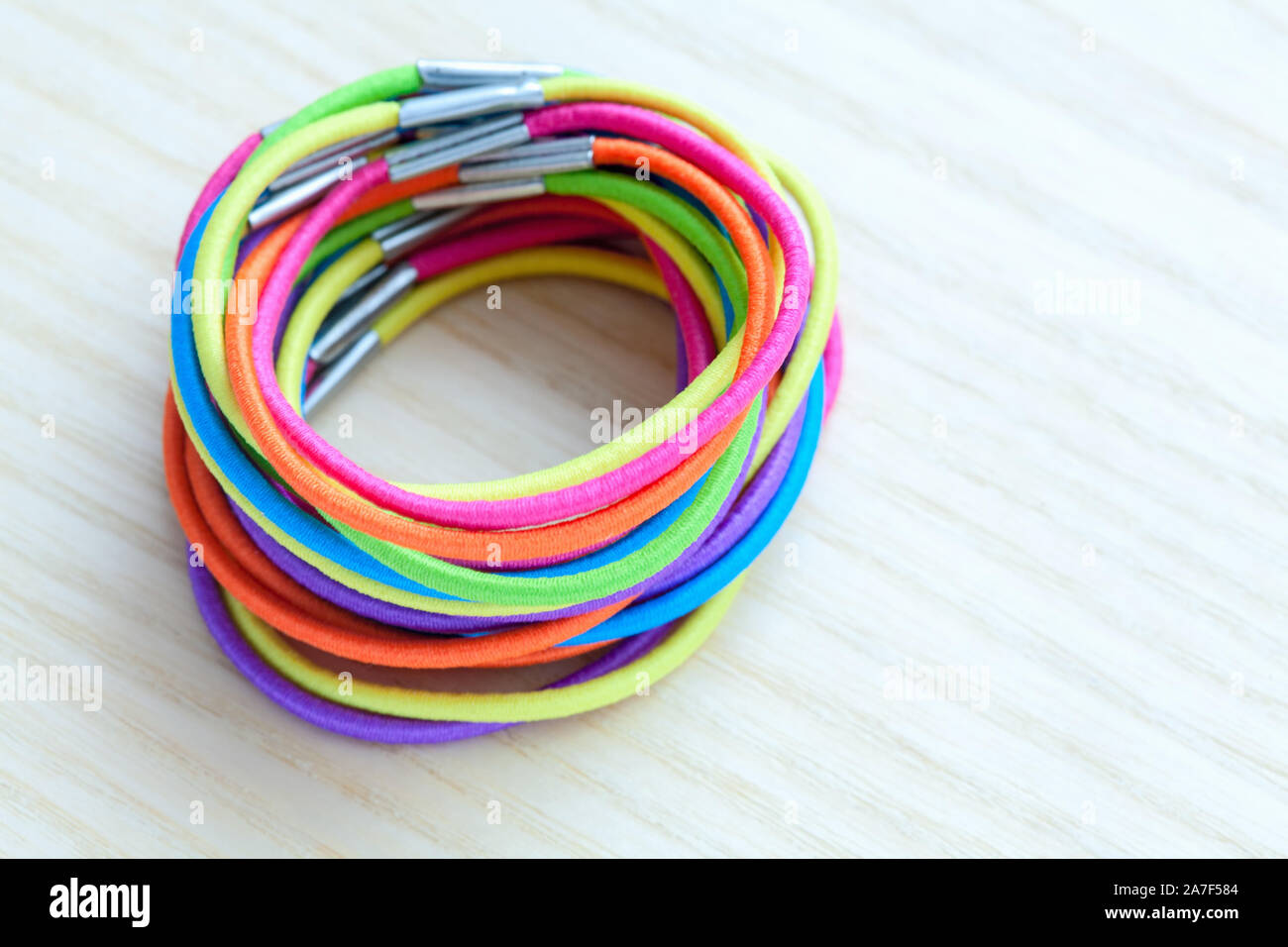 Colored rubber bands Stock Photo - Alamy