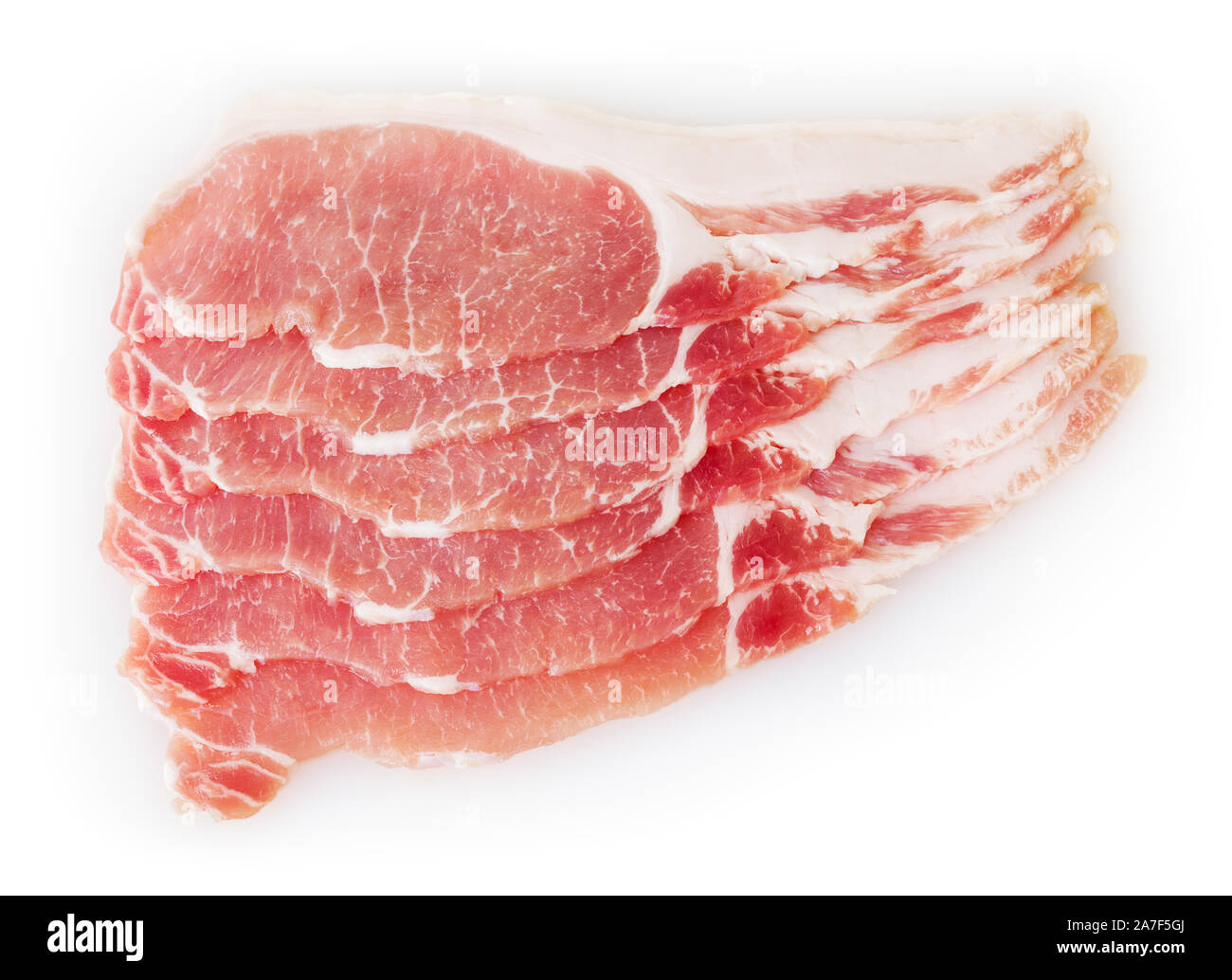 Raw pork meat isolated on white background with clipping path Stock ...