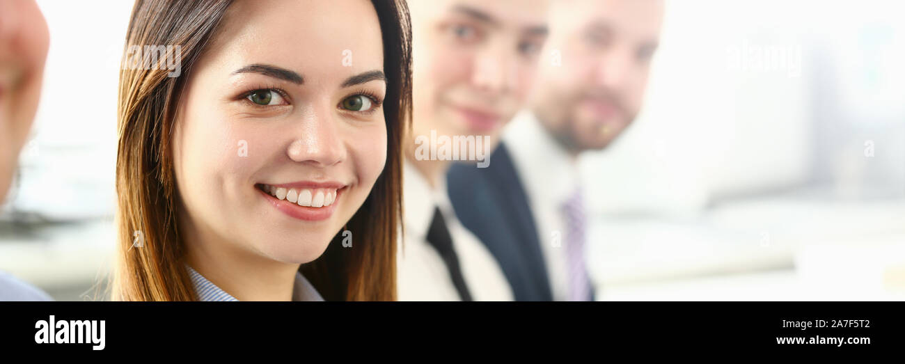 Pretty woman in workplace Stock Photo - Alamy