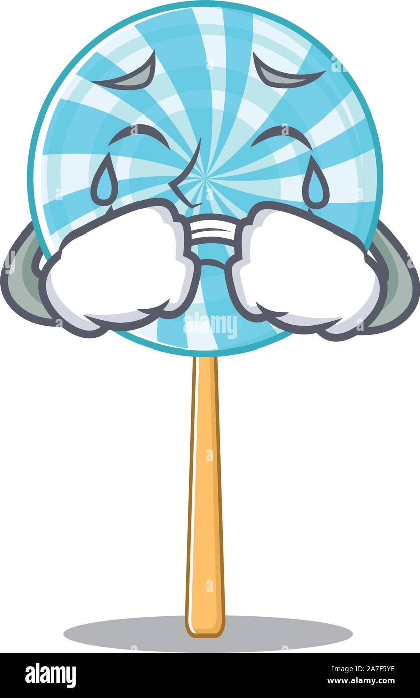 Sad crying lollipop cartoon style vector illustration Stock Vector ...