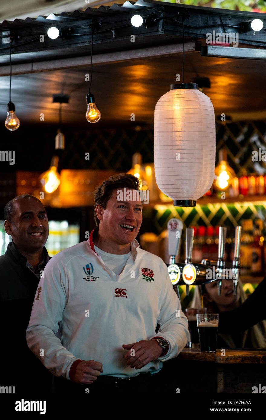 England fans watching the Rugby World Cup final Screening at Flat Iron ...