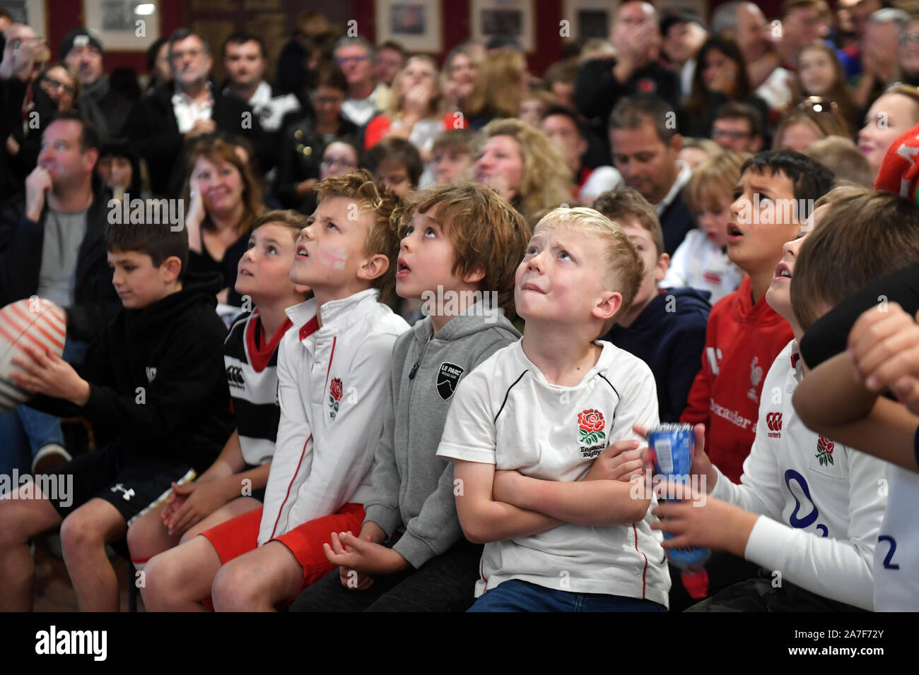 England fans watch the Rugby World Cup final screening at Harpenden ...
