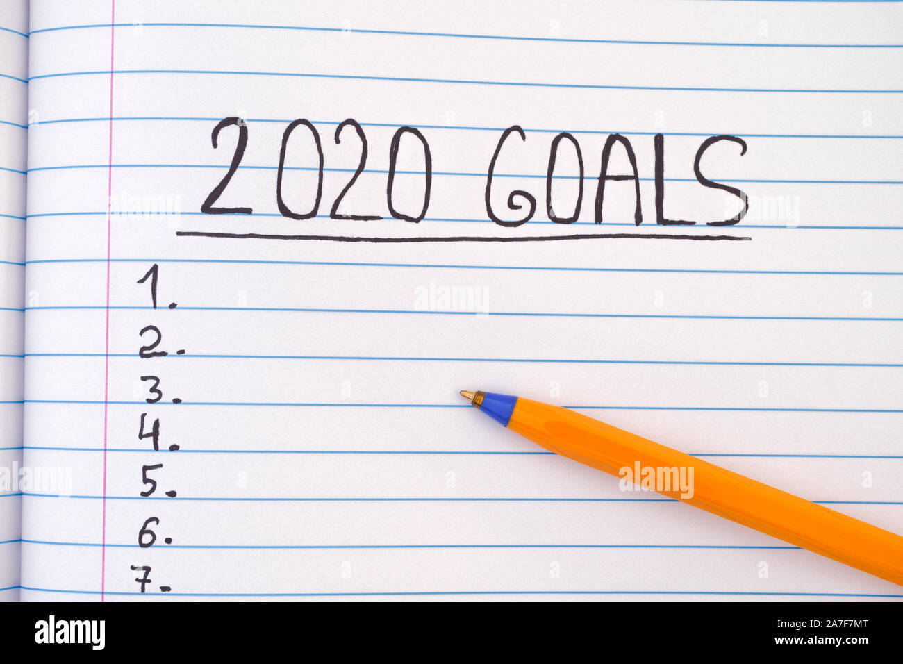 2020 year goals list hi-res stock photography and images - Alamy