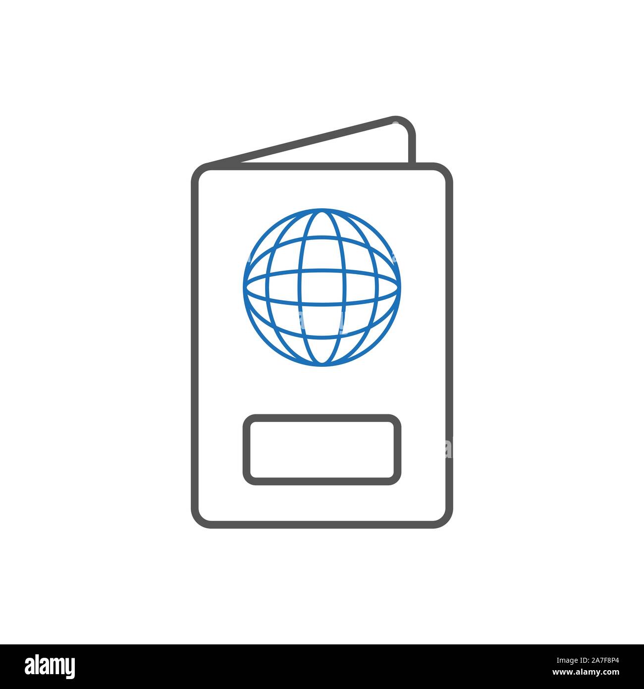 Passport icon on white background. Liner passport icon on white ...