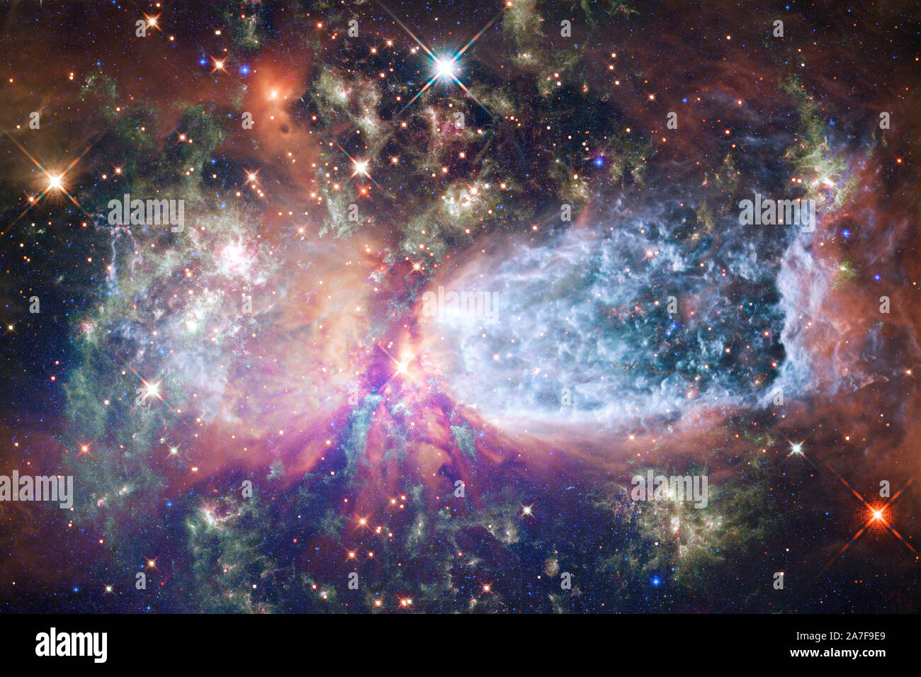 Nebula in outer space. Gas and dust clouds. Elements of this image ...