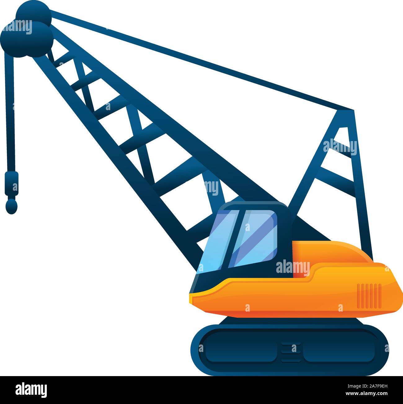 Cartoon Construction Crane