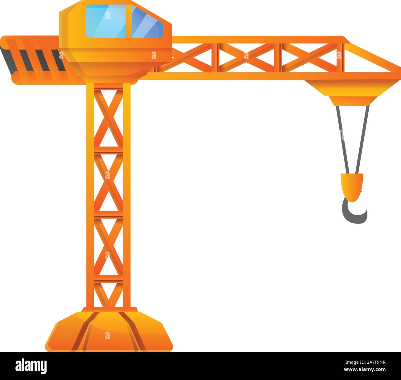 Orange crane icon. Cartoon of orange crane vector icon for web design ...