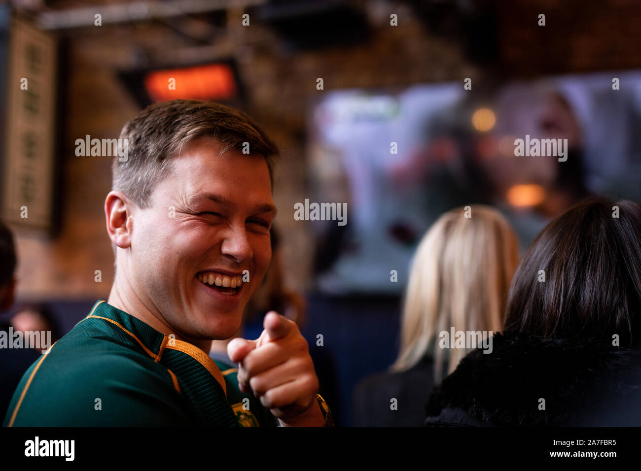 South Africa fan watching the Rugby World Cup Final screening at Flat ...