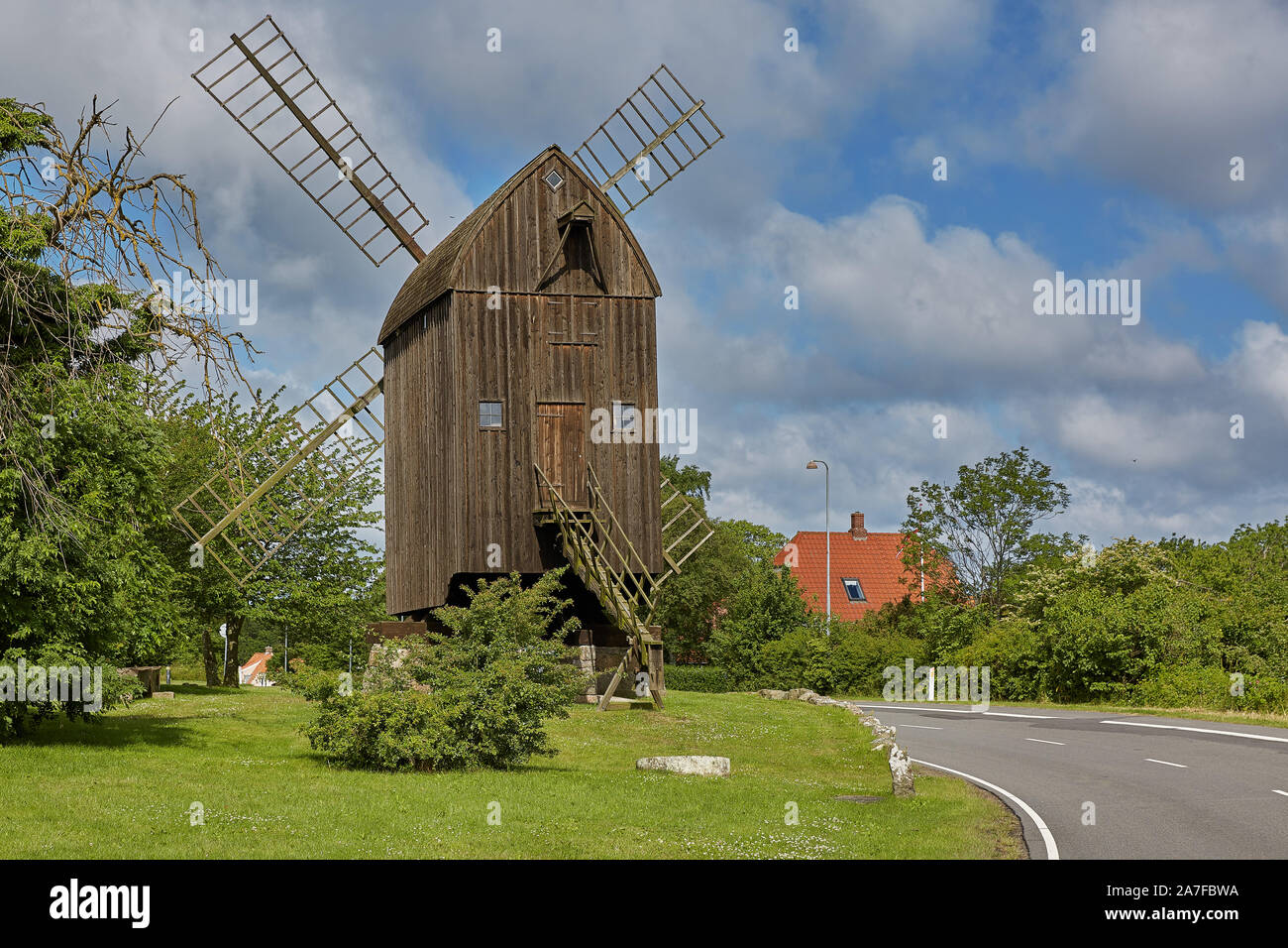 Old wind turbine built in hi-res stock photography and images - Alamy