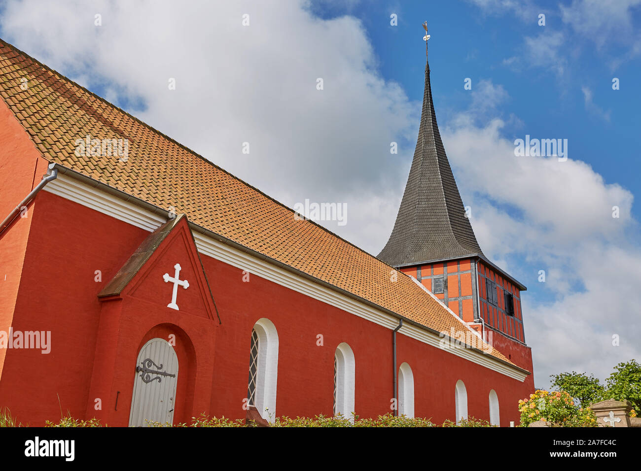 SVANEKE, DENMARK - JULY 4, 2017: View of Svaneke Church on Island of ...