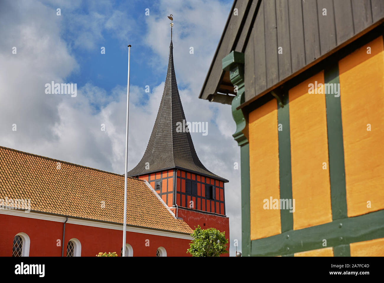 SVANEKE, DENMARK - JULY 4, 2017: View of Svaneke Church on Island of ...