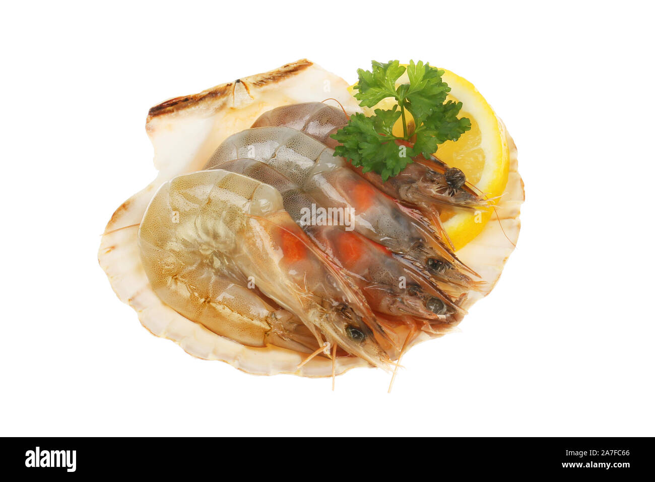 Tiger prawns in shell Cut Out Stock Images & Pictures - Alamy