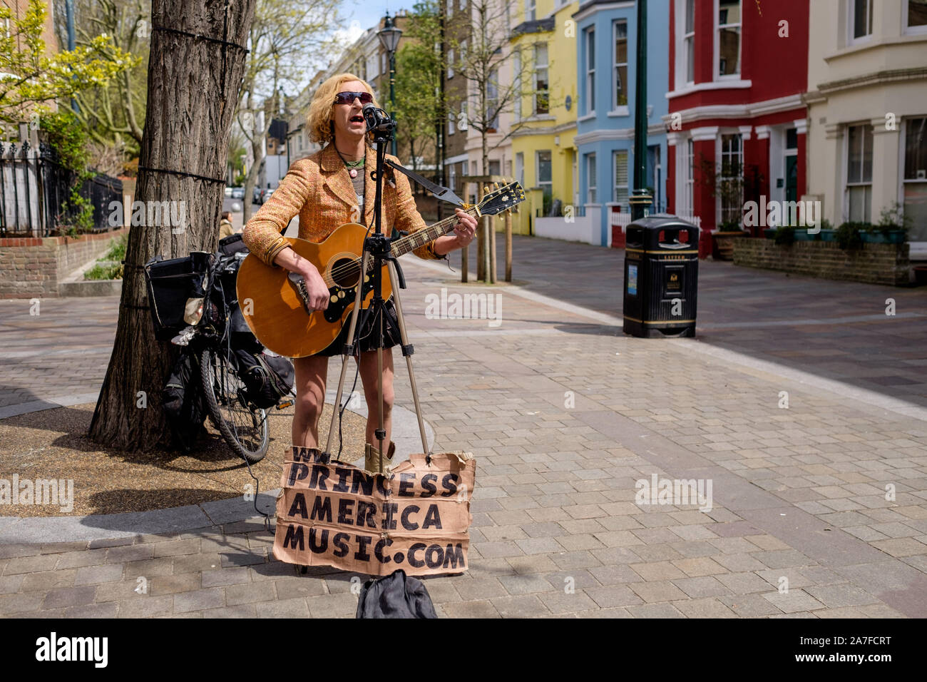 Princess America performing at London's Portobello Road Market Stock ...