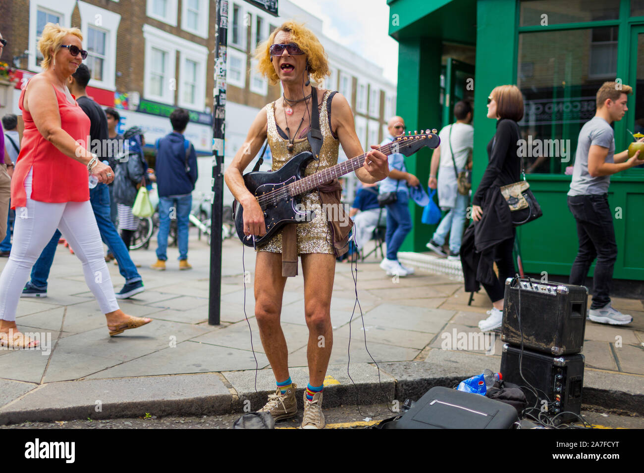 Princess America performing at London's Portobello Road Market Stock ...