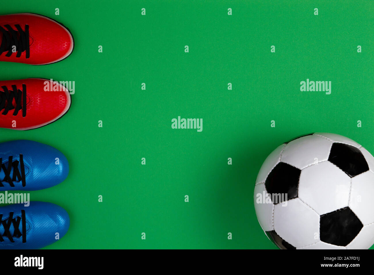 Soccer football sport background. Top view to soccer ball and fotball ...