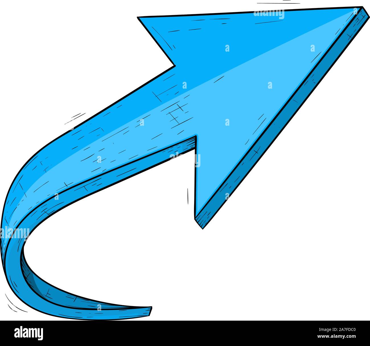 Blue UP hand drawn arrow. Sketch icon Stock Vector Image & Art - Alamy