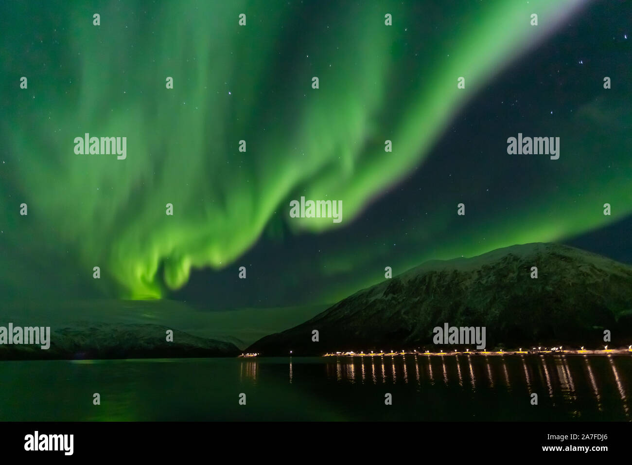 The Northern Lights, Aurora Borealis, seen neat Tromsø in Northern ...