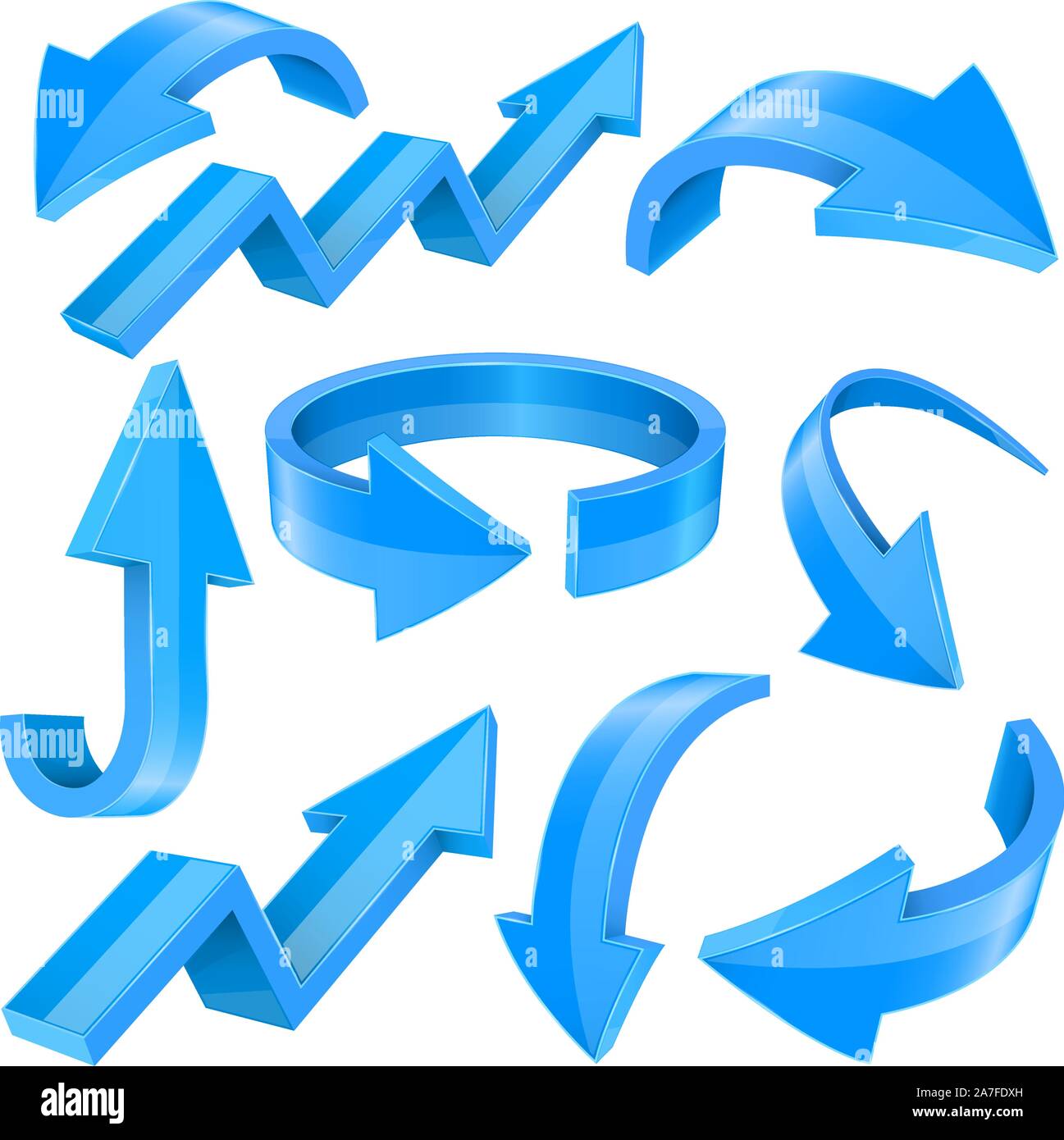 Blue 3d arrows set Stock Vector Image & Art - Alamy