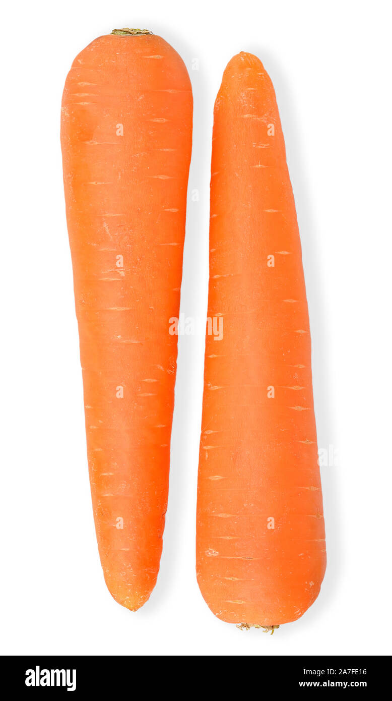 Top view Carrot isolated on white with clipping path Stock Photo - Alamy