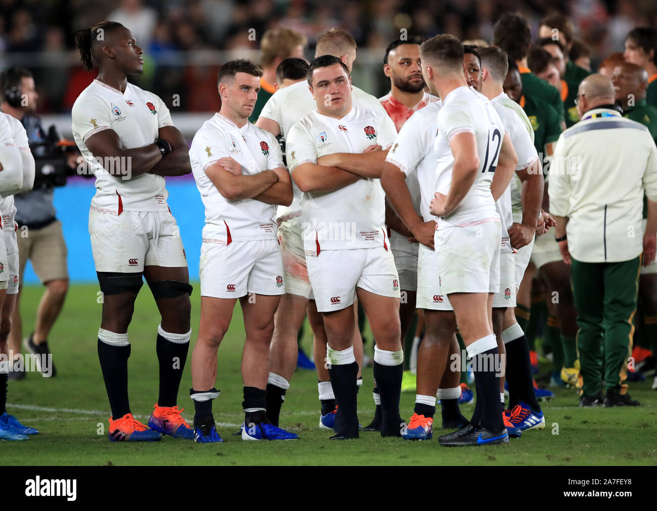 England's George Ford (centre left) and Jamie George (centre right ...