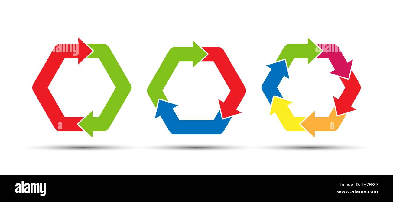 Business infographics. A set of looped colored arrows to illustrate a ...
