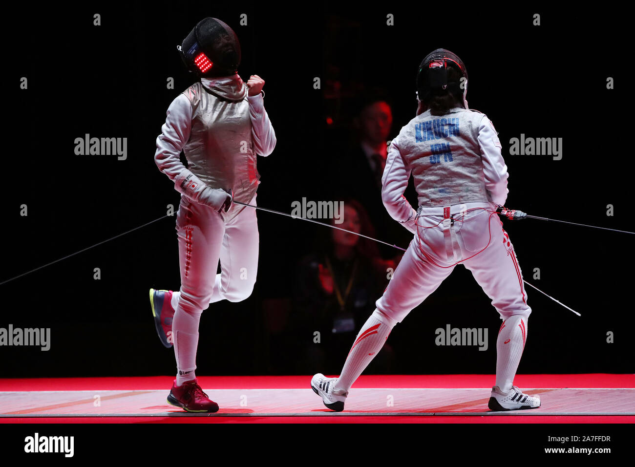 Line Cube Shibuya, Tokyo, Japan. 2nd Nov, 2019. (L to R) Sumire Tsuji ...