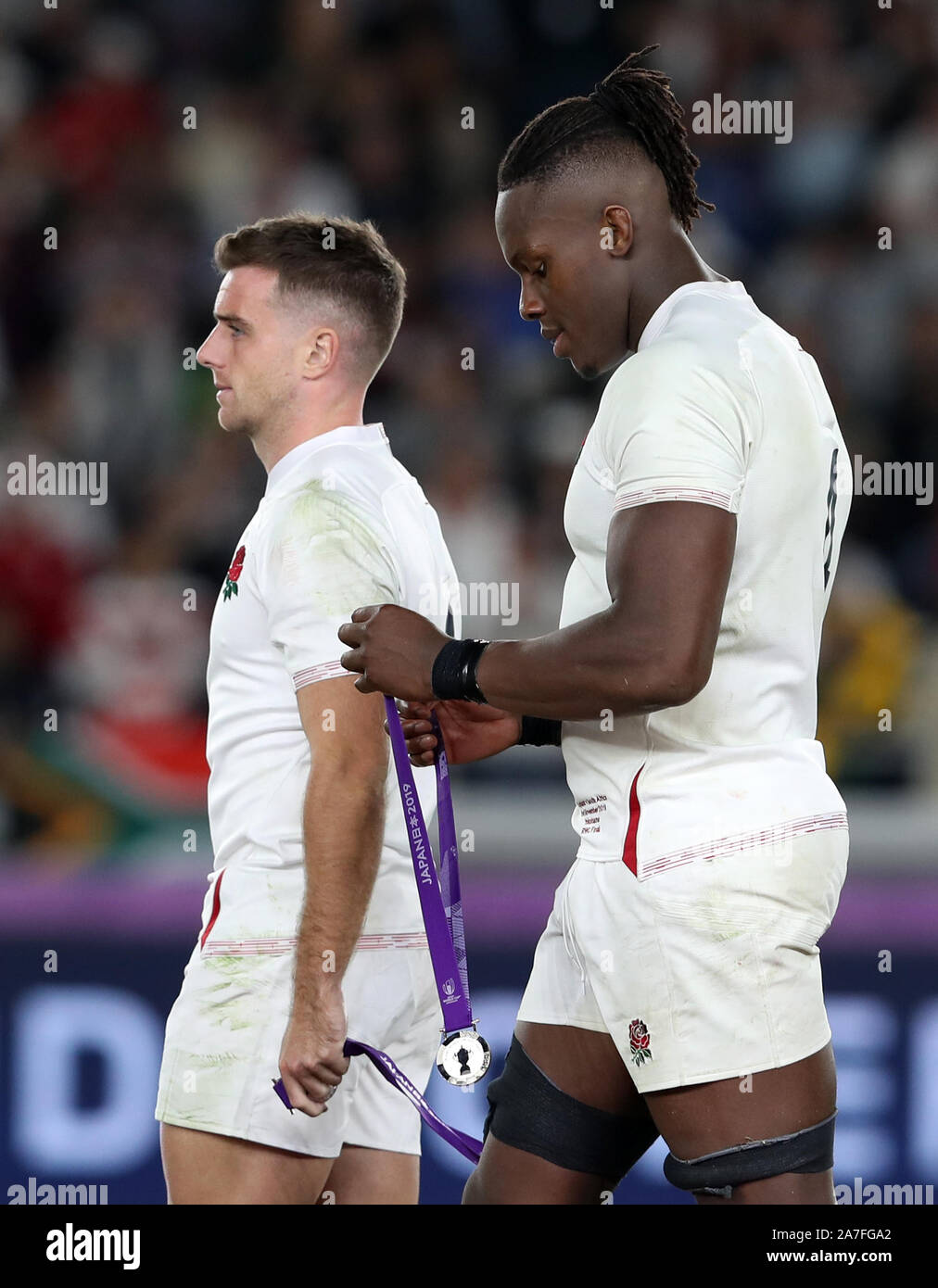 England's George Ford and Maro Itoje (right) after the 2019 Rugby World ...