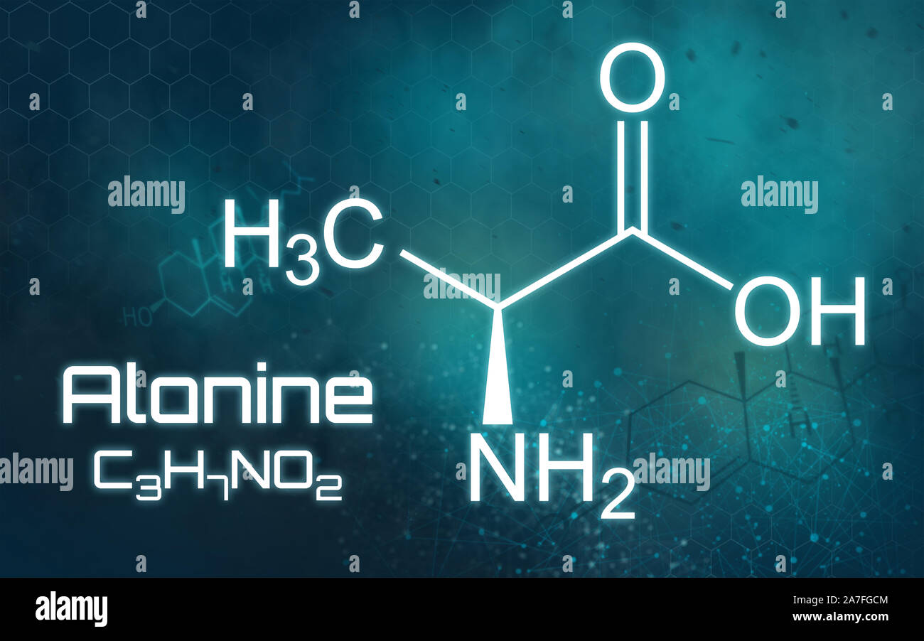 Chemical formula of Alanine on a futuristic background Stock Photo - Alamy