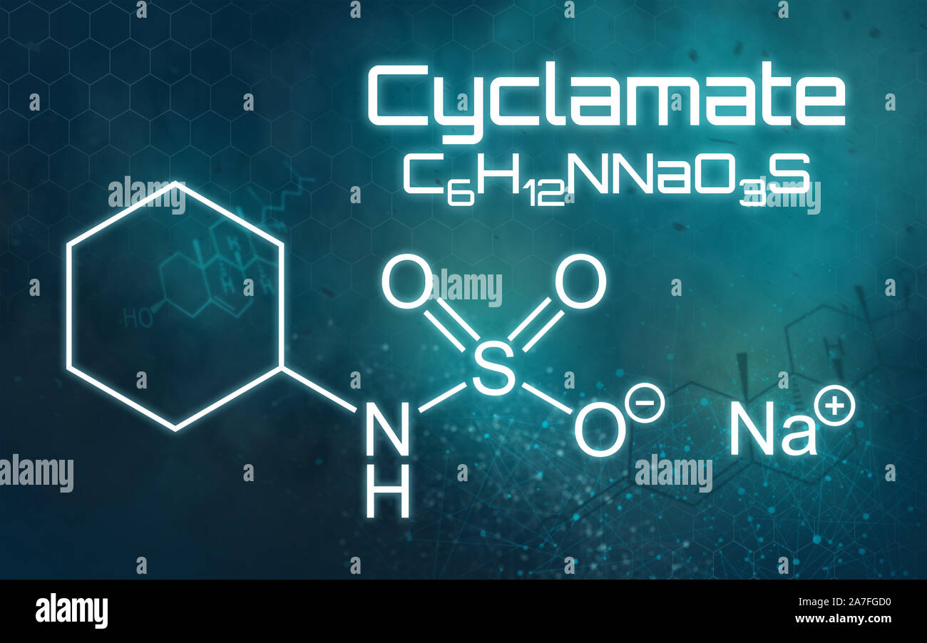 Chemical formula of Sodium cyclamate on a futuristic background Stock ...