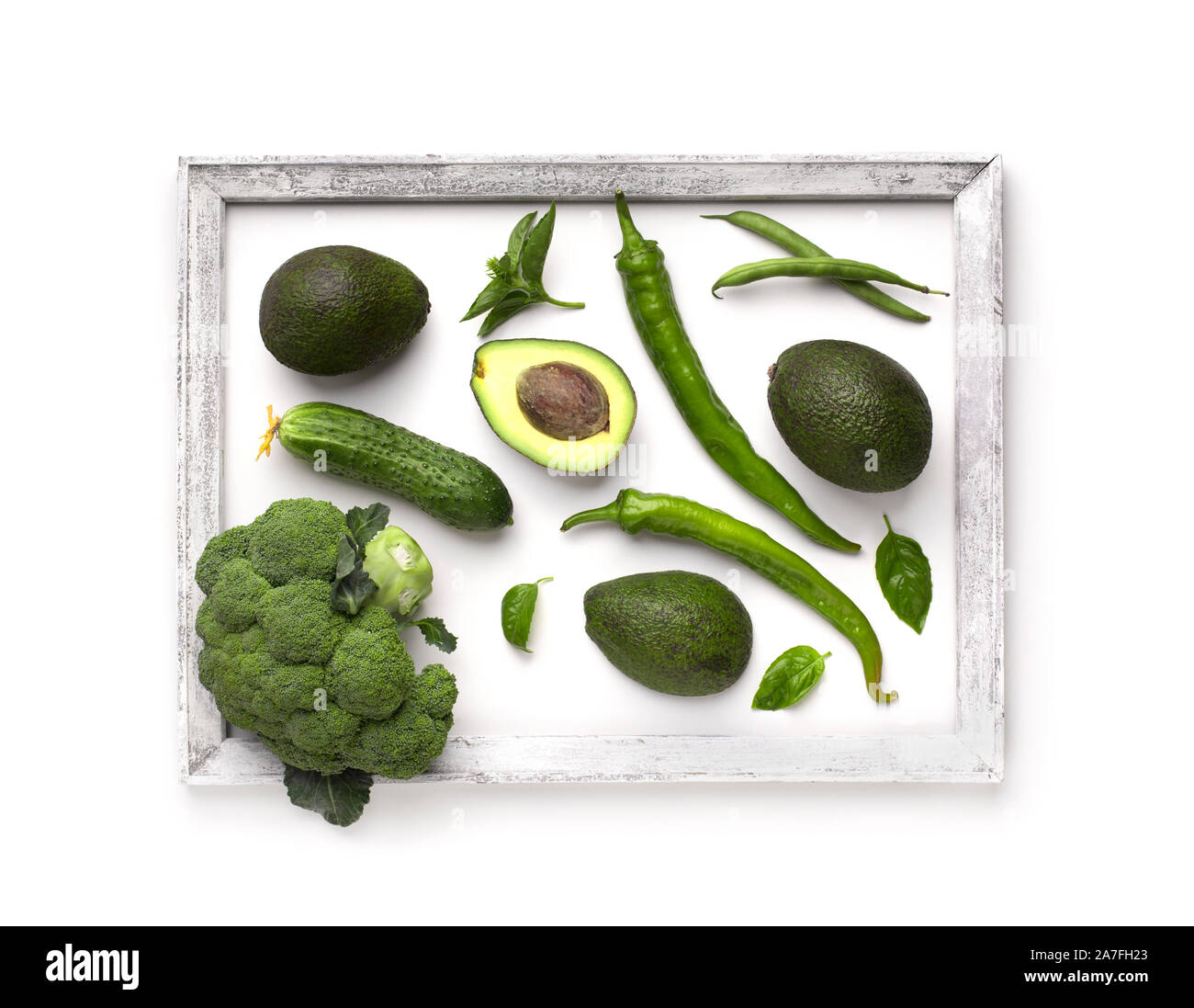 Green vegetables creating beautiful picture with frame Stock Photo - Alamy