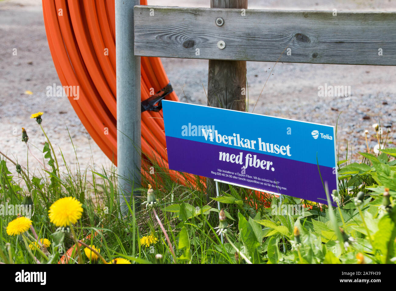 Installation of Fiber-optic cable (internet) in a residential area ...