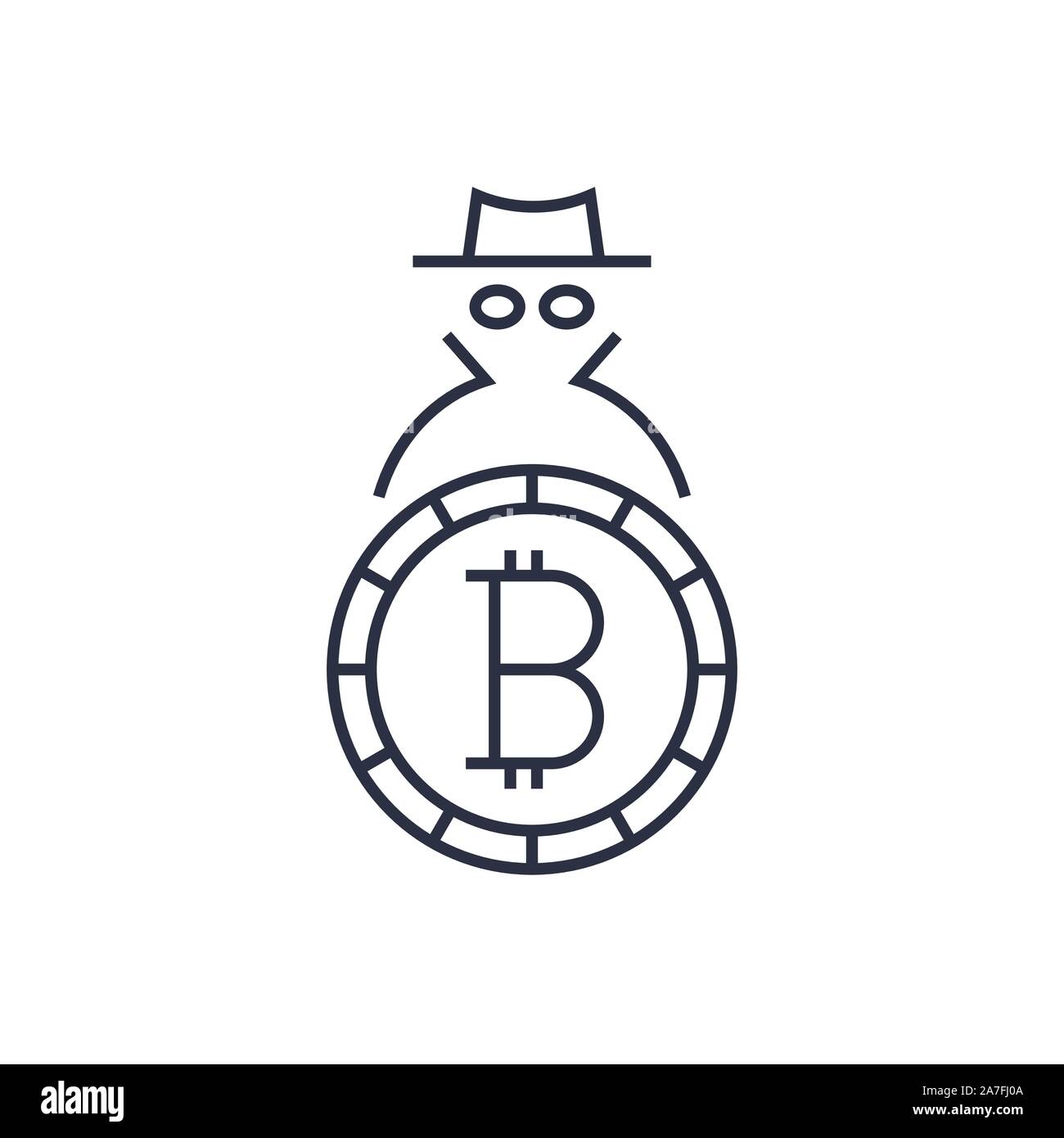 Logo bitcoin. Concept of anonymity and security. Editable stroke Stock Vector Image & Art - Alamy